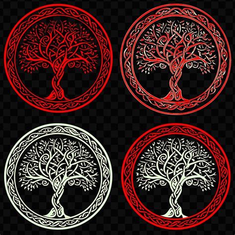 Premium Psd A Set Of Circles With A Tree And The Words Tree