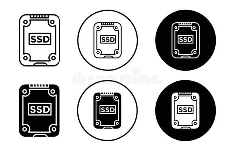 ssd outline line icon set sign for web app stock vector illustration