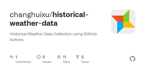 GitHub Changhuixu Historical Weather Data Historical Weather Data Collection Using GitHub Actions