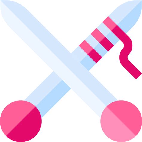 Knitting Neddles Basic Straight Flat Icon