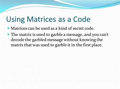 how to encode a message without a matrix bpoaloha