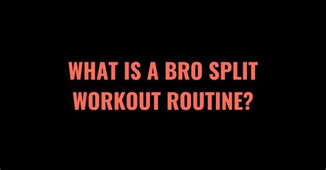 Bro Split Workout Example And Spreadsheet 2026 Lift Vault