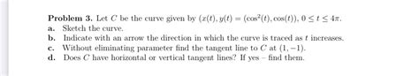 Solved Problem 3 ﻿let C ﻿be The Curve Given By A ﻿sketch