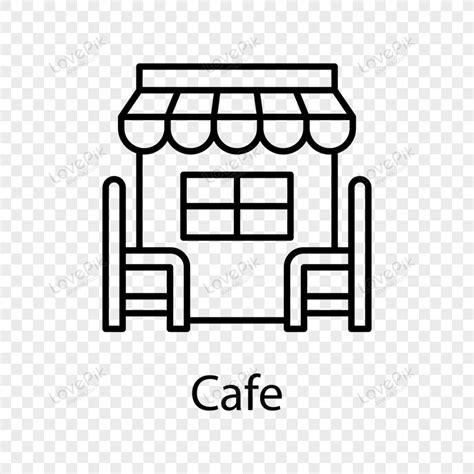 카페 벡터 개요 아이콘 디자인 일러스트 레이 션 Png 일러스트 무료 다운로드 Lovepik