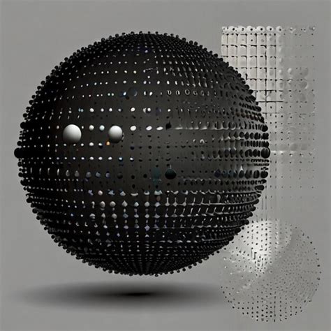 Vector Bitmap Dithering Abstract Dotted Sphere Premium Ai Generated Image