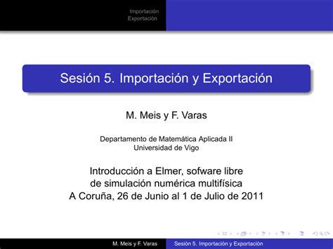 Sesión 5. Importación y Exportación
