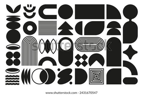 Brutalist Set Abstract Geometric Primitive Shapes Stock Vector Royalty Free 2431670547