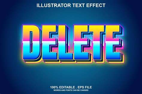 Premium Vector Delete Text Effect Editable