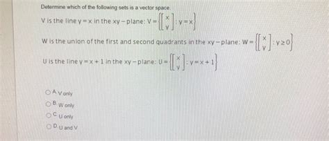 solved determine which of the following sets is a vector