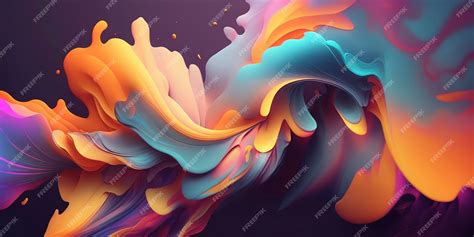 파노라마 추상 미술의 부드러운 파스텔 색 구성표 차분한 파스텔 색조를 특징으로 하는 파노라마 추상 풍경 프리미엄 사진