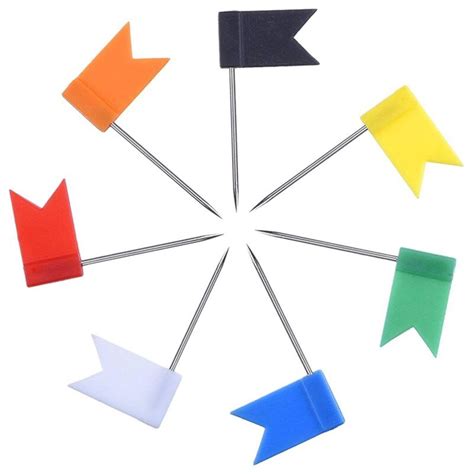 100 Pieces Map Flag Push Pins Tacks Assorted 7 Co Grandado