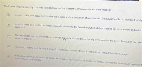 Solved Which Of The Following Correctly Compares The Significance Of