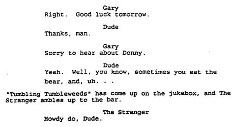 Dialogue What Is The Meaning Of The Phrase Sometimes The Bar Eats