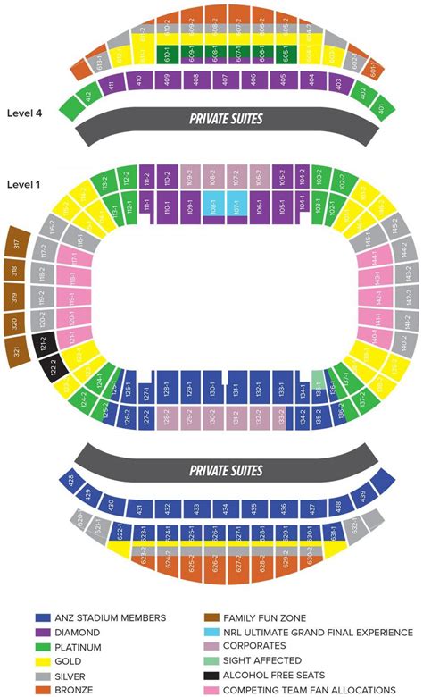 Anz Stadium Map Anz Seating Map Australia