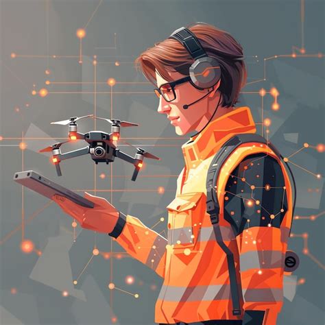 Software Tester Drone Developer In A Tech Vector Background Premium Ai Generated Image Software Tester Drone Developer In A Tech Vector Background Premium Ai Generated Image