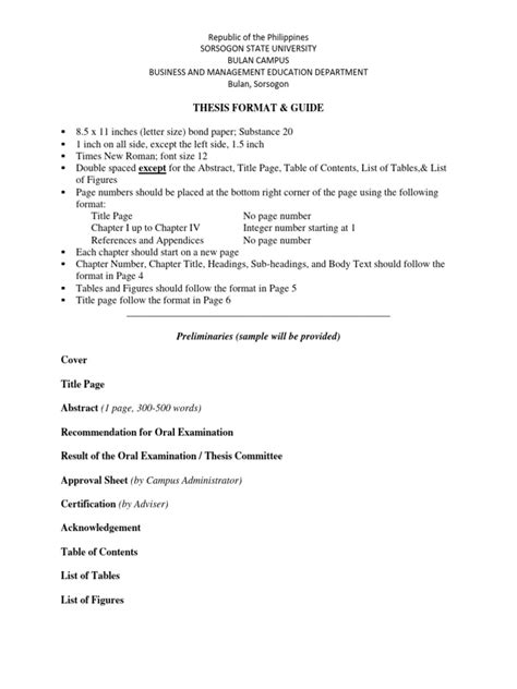 Complete Thesis Format Pdf