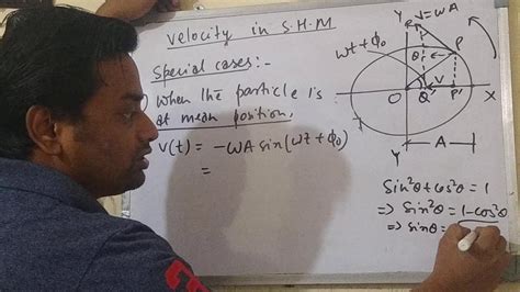Velocity In Shm Class 11 Shm Part 3 Youtube
