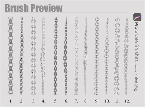 Chain Brush Set For Procreate Etsy