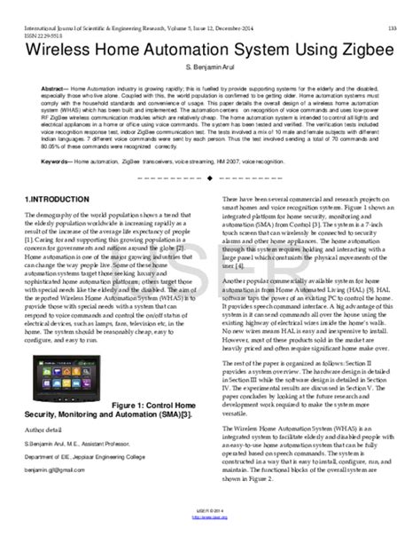 Pdf Wireless Home Automation System Using Zigbee