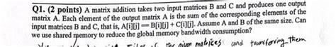 Solved Q1 2 Points A Matrix Addition Takes Two Input