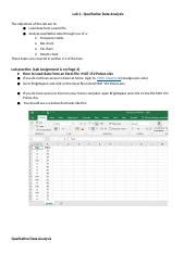 MAT152 Excel Lab 2 ADA Docx Lab 2 Qualitative Data Analysis The Objectives Of This Lab Are To