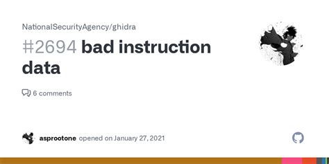 Bad Instruction Data · Issue 2694 · Nationalsecurityagencyghidra · Github