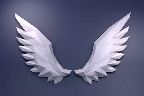 Wings Papercraft Wings Low Poly Papercraft 3d Pdf T Etsy Thailand