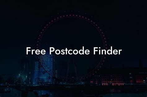 Free Postcode Finder