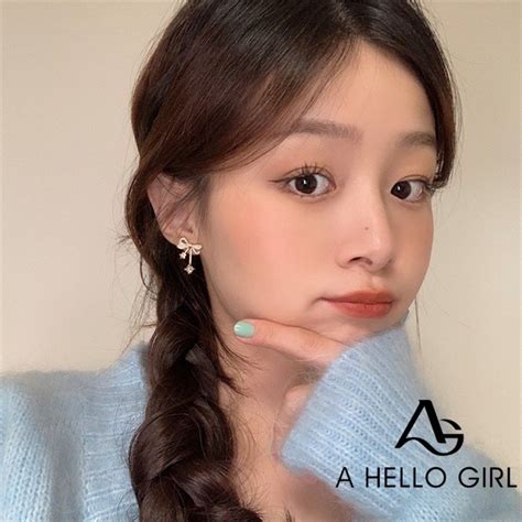 A Hello Girl ต่างหูระย้า โลหะผสม ประดับโบว์ พลอยเทียม รูปดาว เครื่องประดับสตรี Shopee Thailand