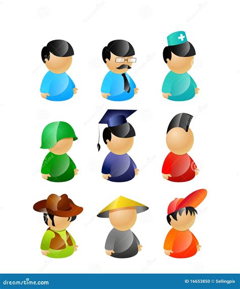 9 Characters Pack Stock Illustration Illustration Of Diversity 16653850