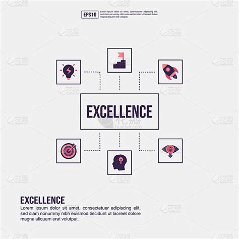 展示、推广、社交媒体营销等方面的卓越理念。极简卓越信息图与平面图标