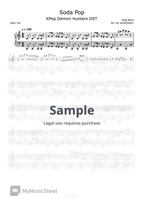 Saja Boys Soda Pop Easy Version Kpop Demon Hunters Ost Sheet Music