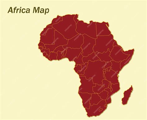 Premium Vector Blank Map Of Africa Printable Red Color Map Of Africa