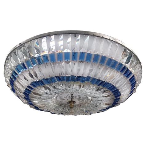 Pair Of Blue Crystal Flush Mounts Sold Individually For Sale At 1stdibs