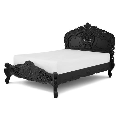 French Rococo Bed In Black — The Rococo Bed By Riviera Home French Style Bedroom Furniture