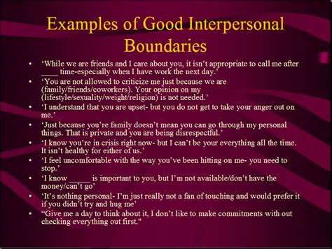 Examples Of Good Interpersonal Boundaries Relationship Boundaries