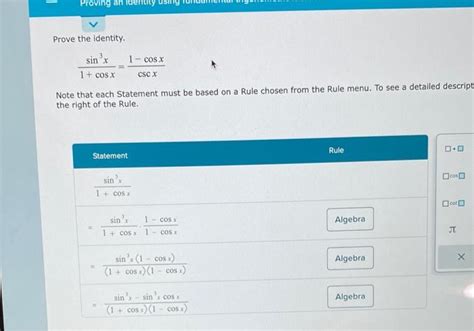 Prove The Identity Cosxsin X Cscx Cosx Note That Chegg Com
