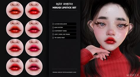 Second Life Marketplace Dazed Miruqi Lipstick Set Lel Evox