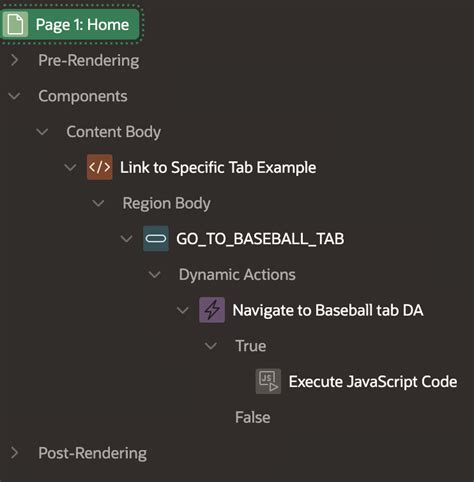 Link To A Specific Tab In Oracle Apex With Javascript Traust
