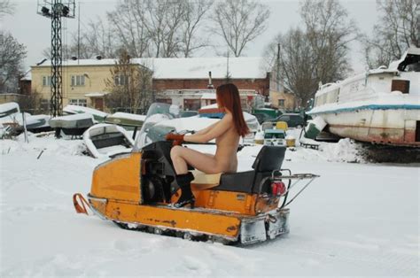 Naked Girl Riding A Snowmobile Russian Sexy Girls