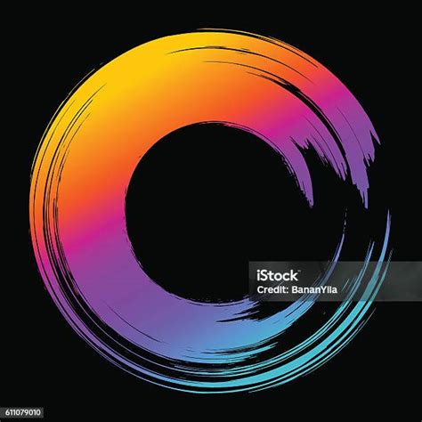 그런지 손으로 그린 컬러 페인트 브러시 원 곡선 브러시 스트로크 두발자전거에 대한 스톡 벡터 아트 및 기타 이미지 두발자전거