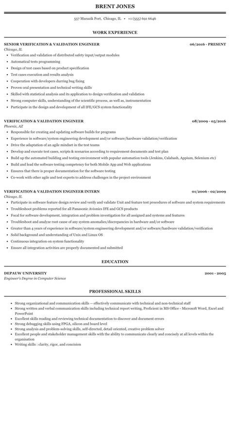 Validation Engineer Resume Sample 45 Off