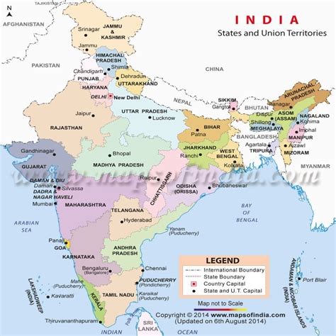 Gloss Aqua India Political Map Chart Size 195 X 295 Inch At ₹ 80