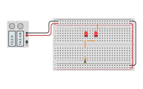 circuit design dos leds en serie tinkercad