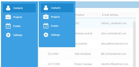 sidebar with menu overlay and auto hide suite 5 dhtmlx