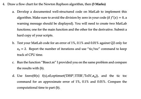 Solved Draw A Flow Chart For The Newton Raphson Algorithm