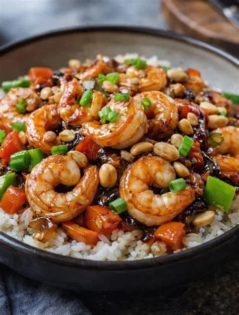 Easy Quick Kung Pao Shrimp Stir Fry Nibvro Cooking With Estela