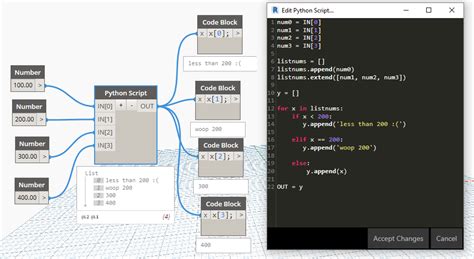 using multiple python inputs revit dynamo