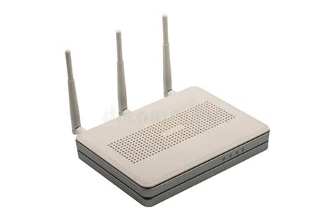 Wi Fi Wireless Router With Three Antenna Isolated On White Stock Photo Image Of Icon Line