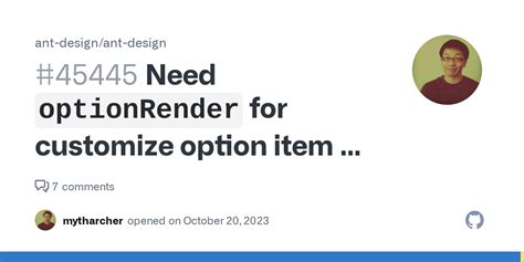 Need OptionRender For Customize Option Item In Select List Issue Ant Design Ant